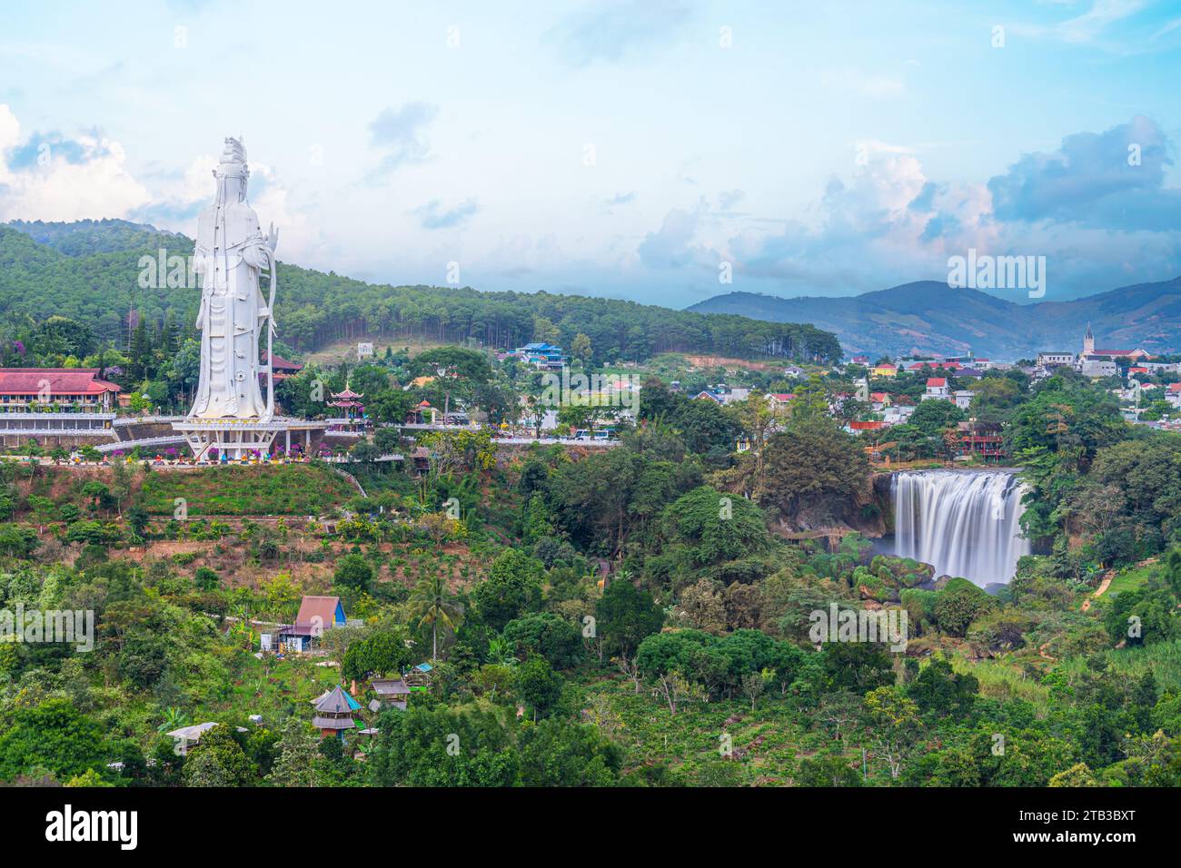 Aerial view of Linh An Pagoda, DaLat city, Lam Dong province, Vietnam ...