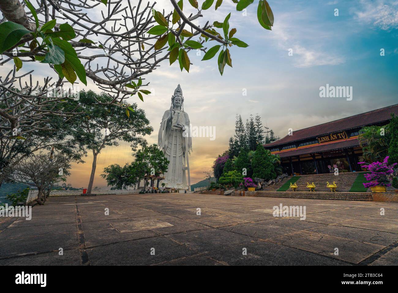 Aerial view of Linh An Pagoda, DaLat city, Lam Dong province, Vietnam ...