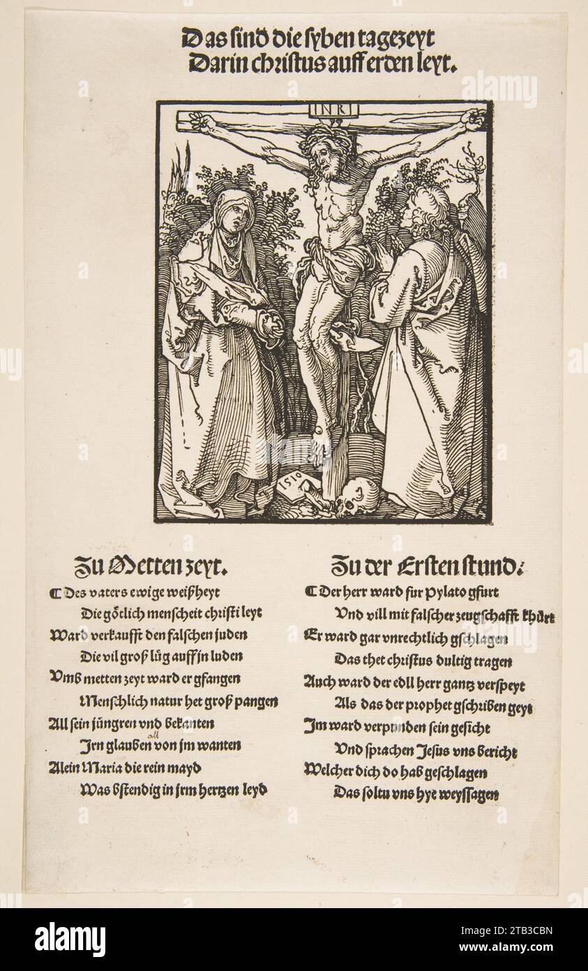 Christ on the Cross between the Virgin and Saint John (first sheet of two) 1921 by Albrecht ...