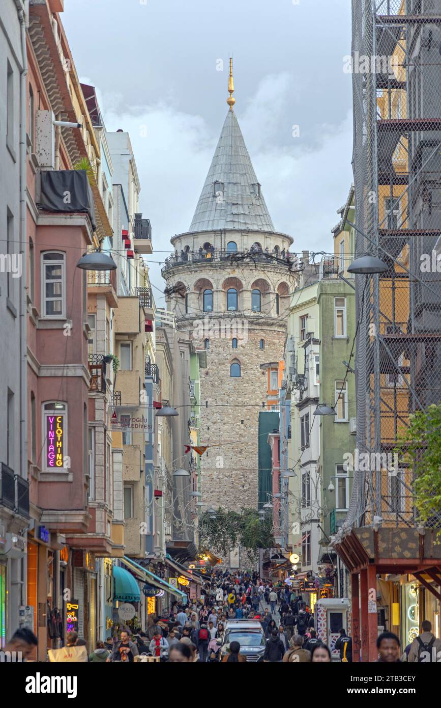 Istanbul, Turkey - October 18, 2023: Galata Tower Historic Landmark ...