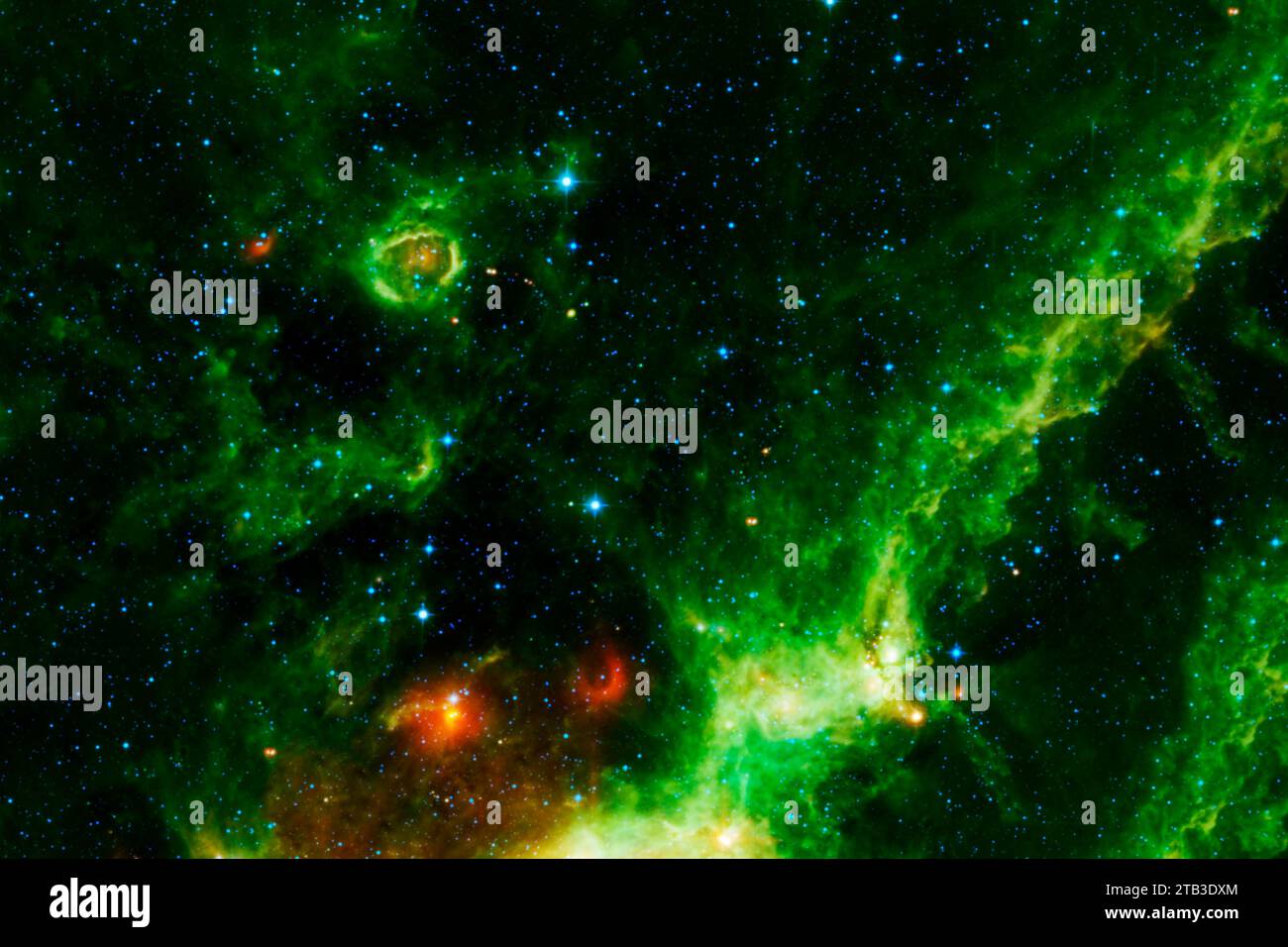 Green space nebula. Elements of this image furnished by NASA. High ...
