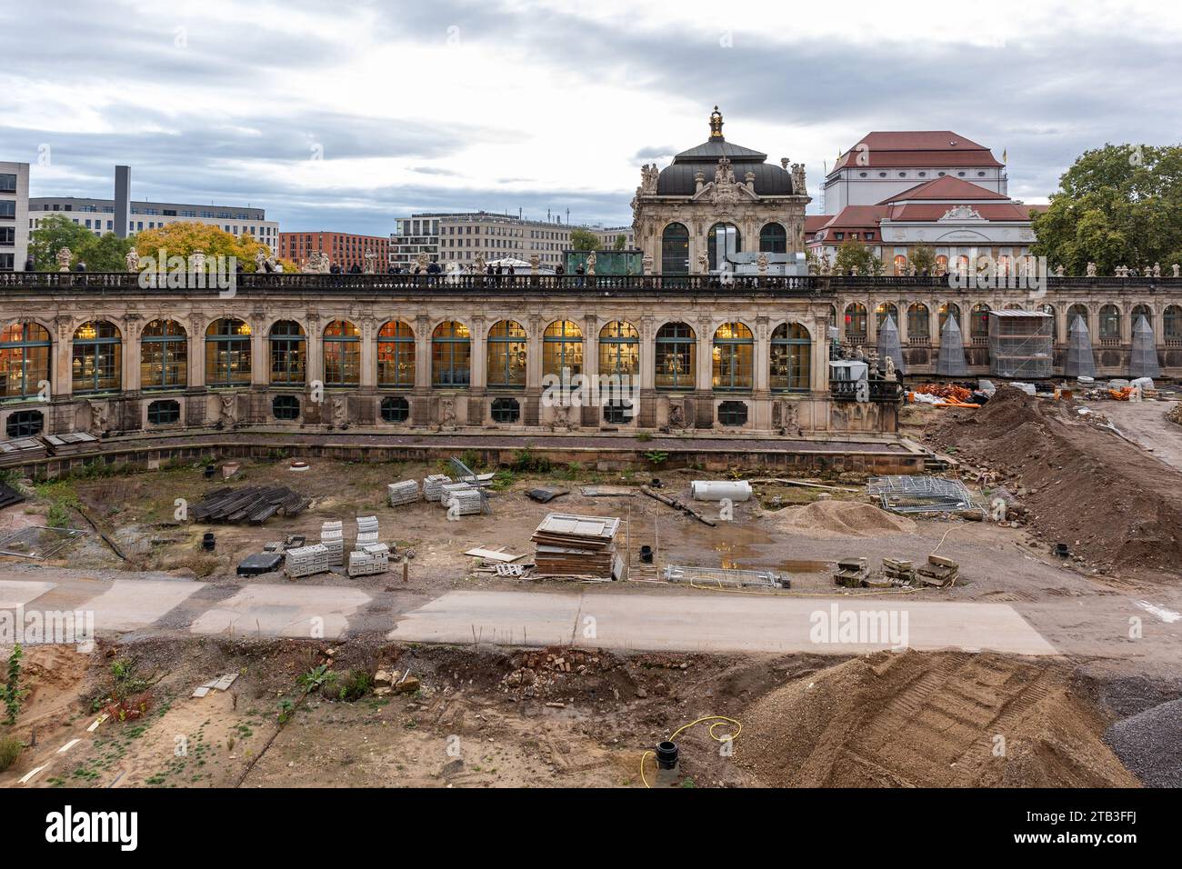 Dresden Zwinger palace king inner courtyard under reconstruction and ...