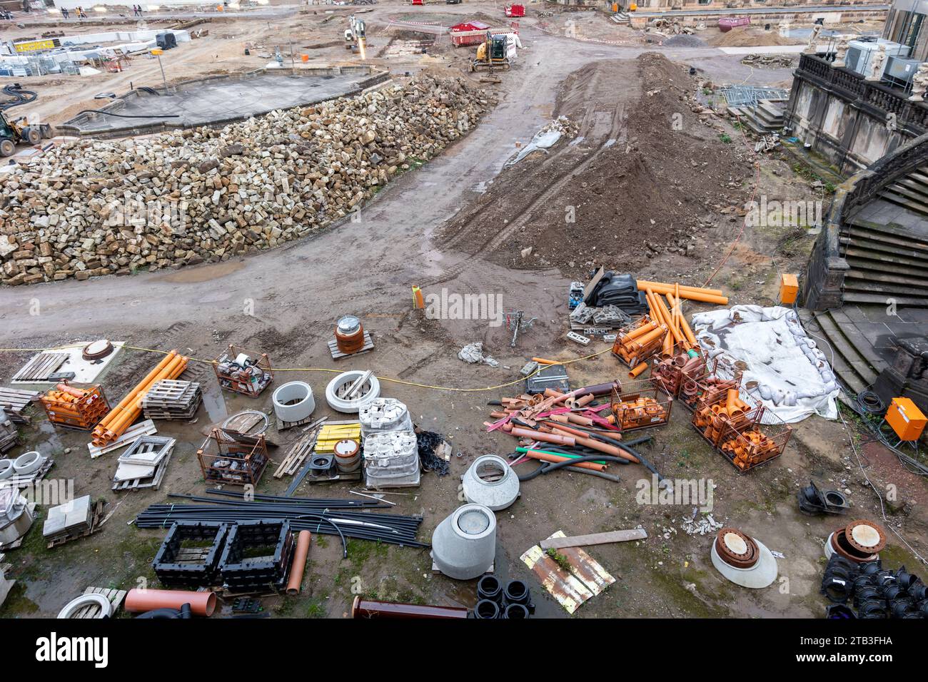 Dresden Zwinger palace king inner courtyard under reconstruction and ...