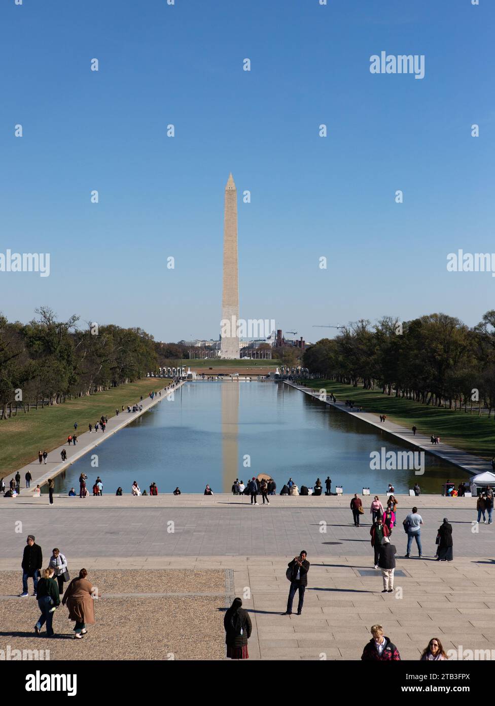 Linking the lincoln memorial and the washington monument hi-res stock ...