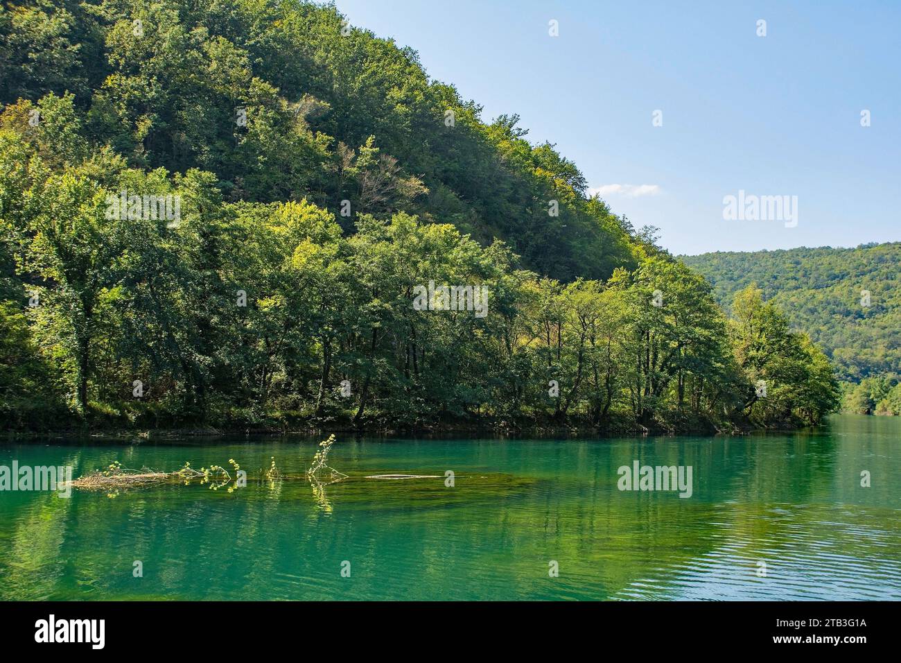 The River Una near Lohovo, Bihac, in the Una National Park. Una-Sana ...