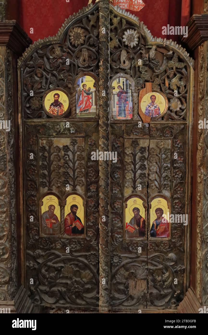 105 Wood-carved iconostasis Royal Doors, former church of the Saint Mary Monastery, nowadays ...