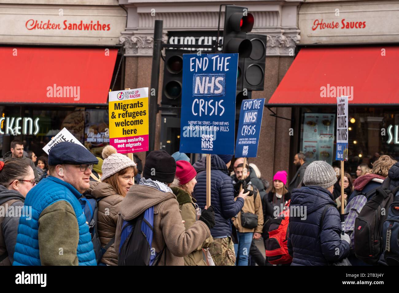 NHS protest march in London, problems in the United Kingdom, healthcare ...