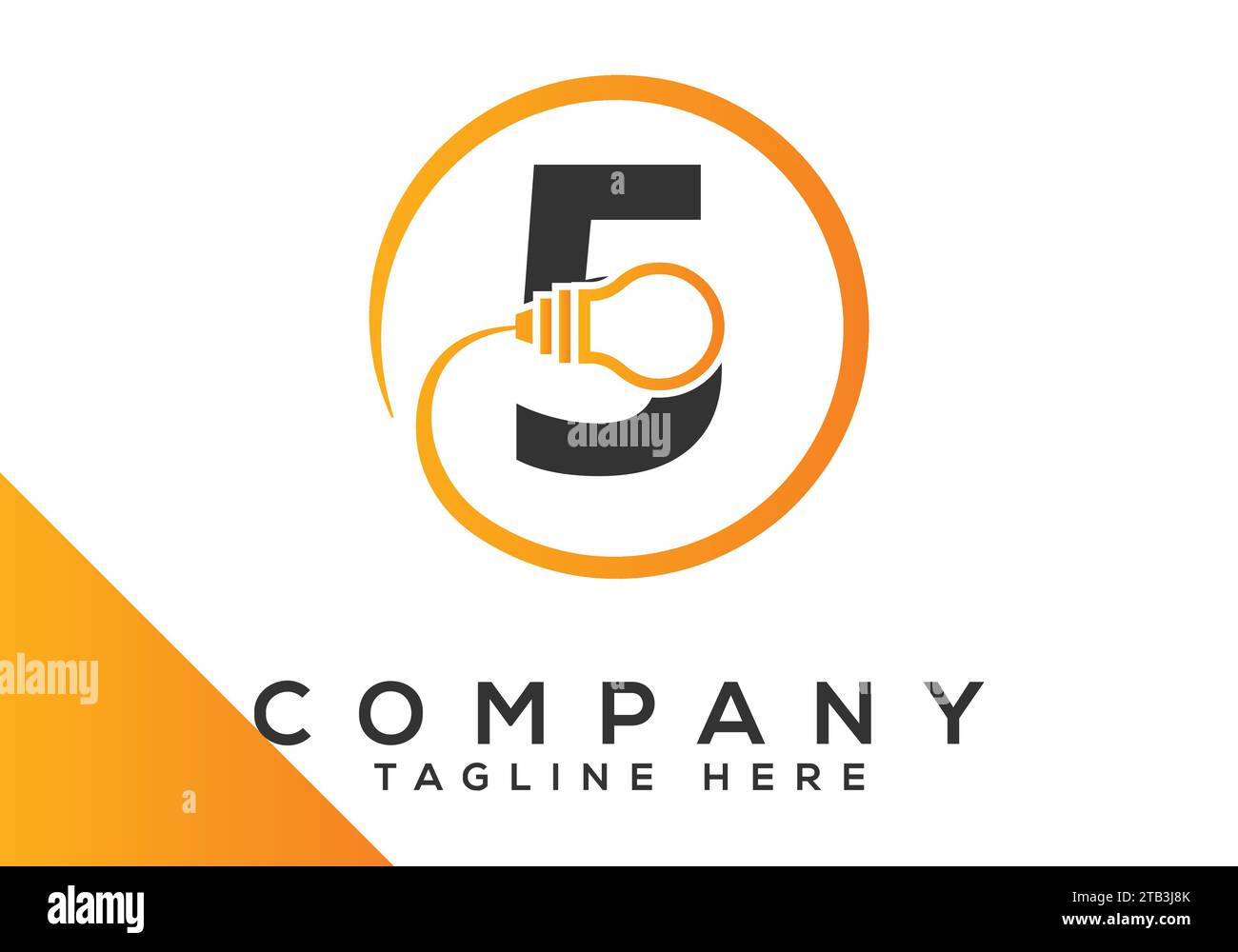 Letter 5 electric bulb Design Vector Template. industrial and ...