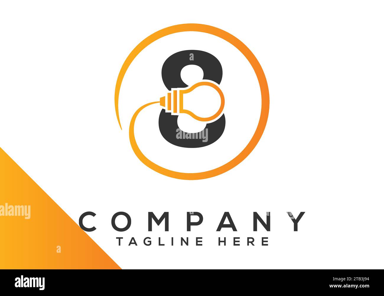 Letter 8 electric bulb Design Vector Template. industrial and ...