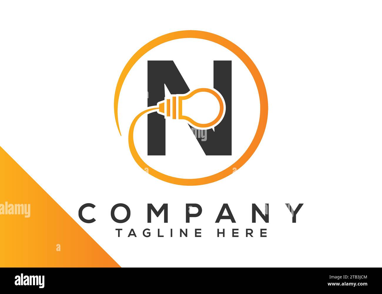 Letter N electric bulb Design Vector Template. industrial and ...