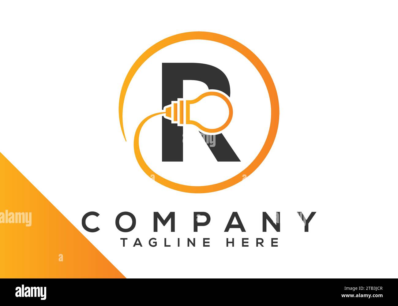 Letter R electric bulb Design Vector Template. industrial and ...