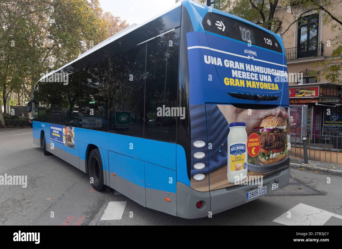 An EMT bus, on December 4, 2023, in Madrid (Spain). The Madrid City ...