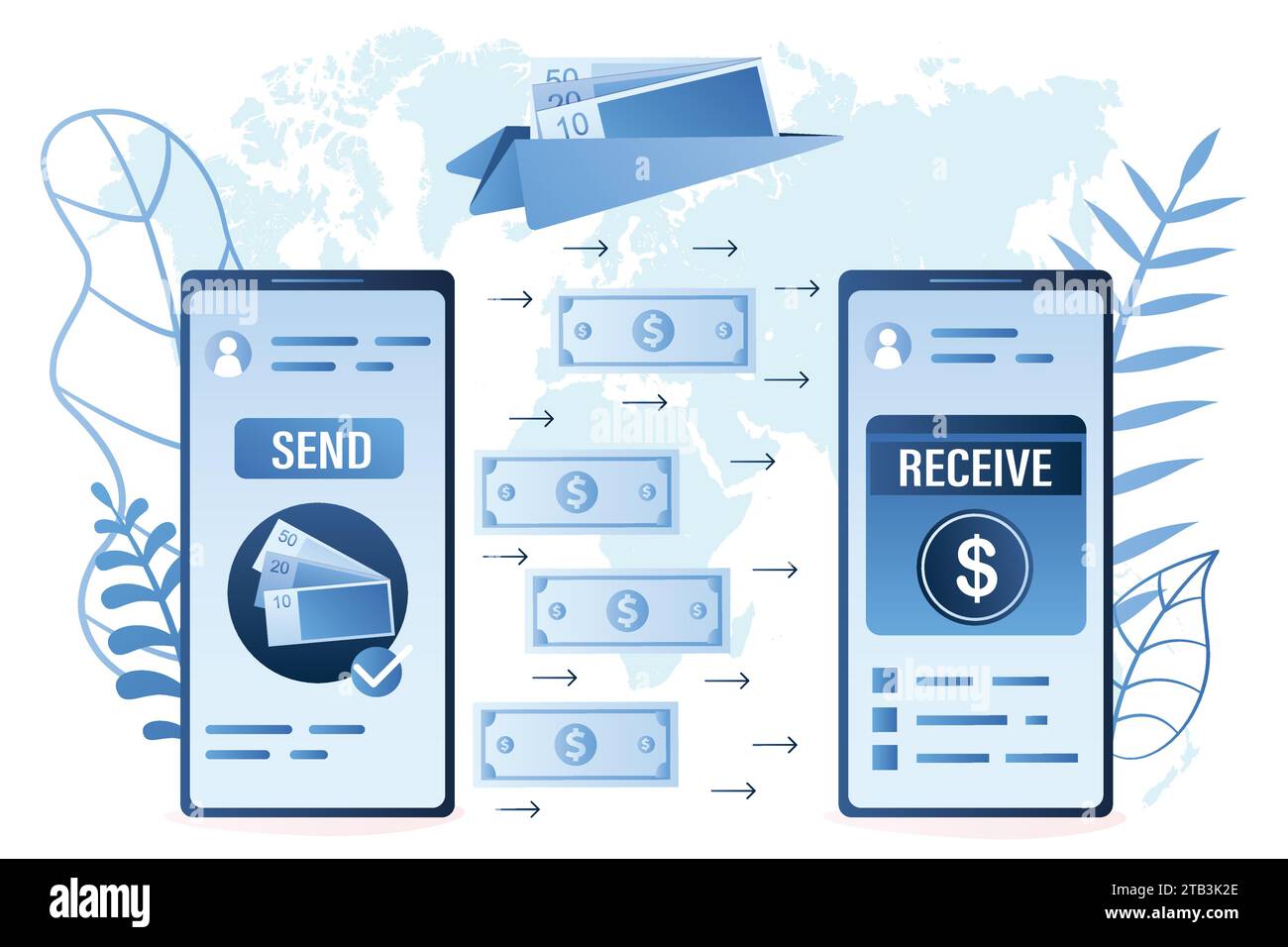 Fast and safe mobile money transfer. Modern smartphones with finance ...