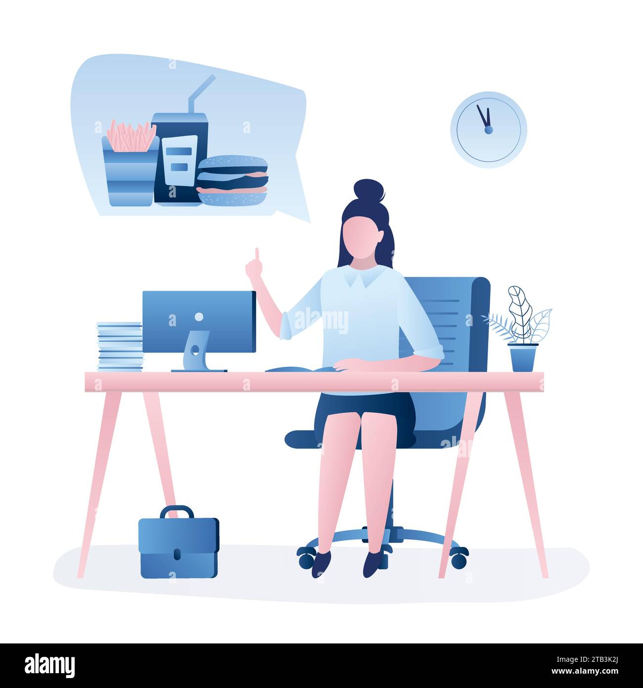 Woman french fries sit Stock Vector Images - Alamy