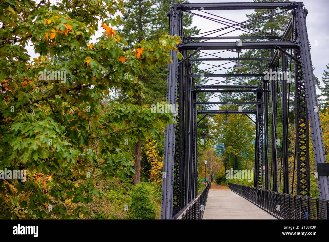 Former historical railroad bridge now a pedestrian bridge that crosses ...