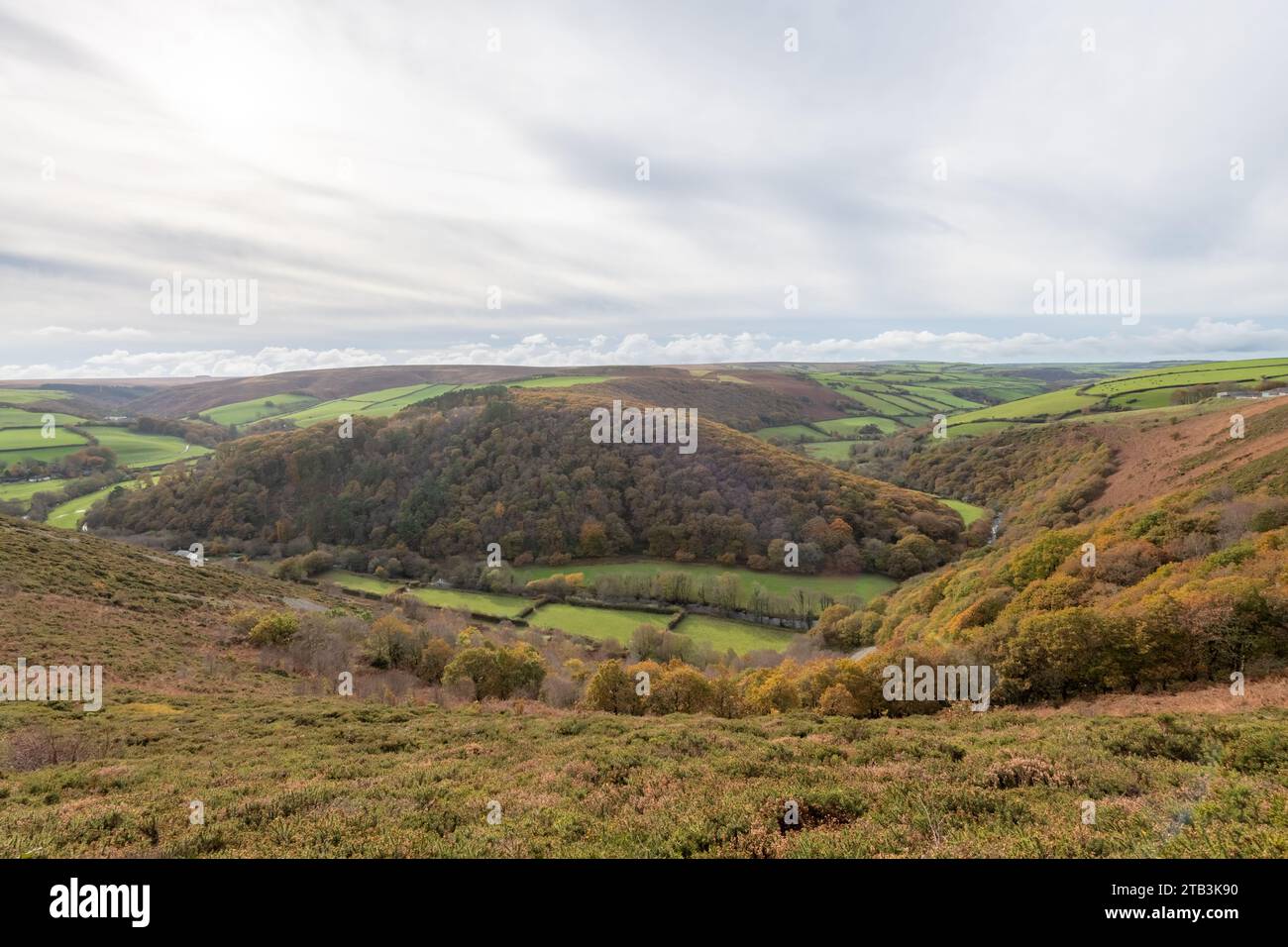 Landscape photo of the autumn colours in the Doone valley in Exmoor ...