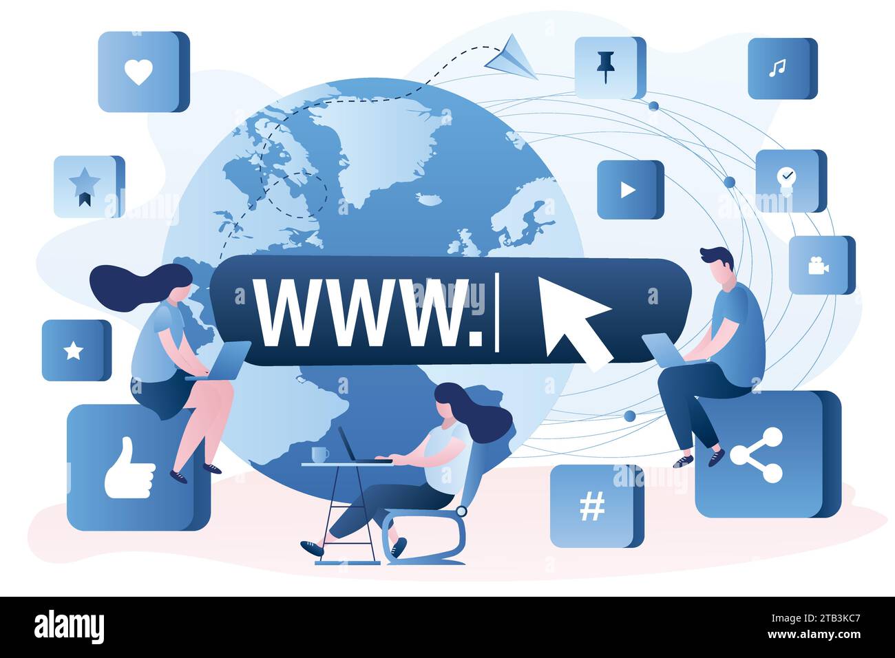 Business communication internet surfing Stock Vector Images - Alamy