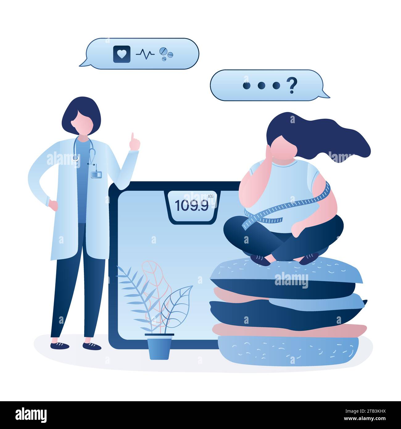 Overweight woman Stock Vector Images - Alamy