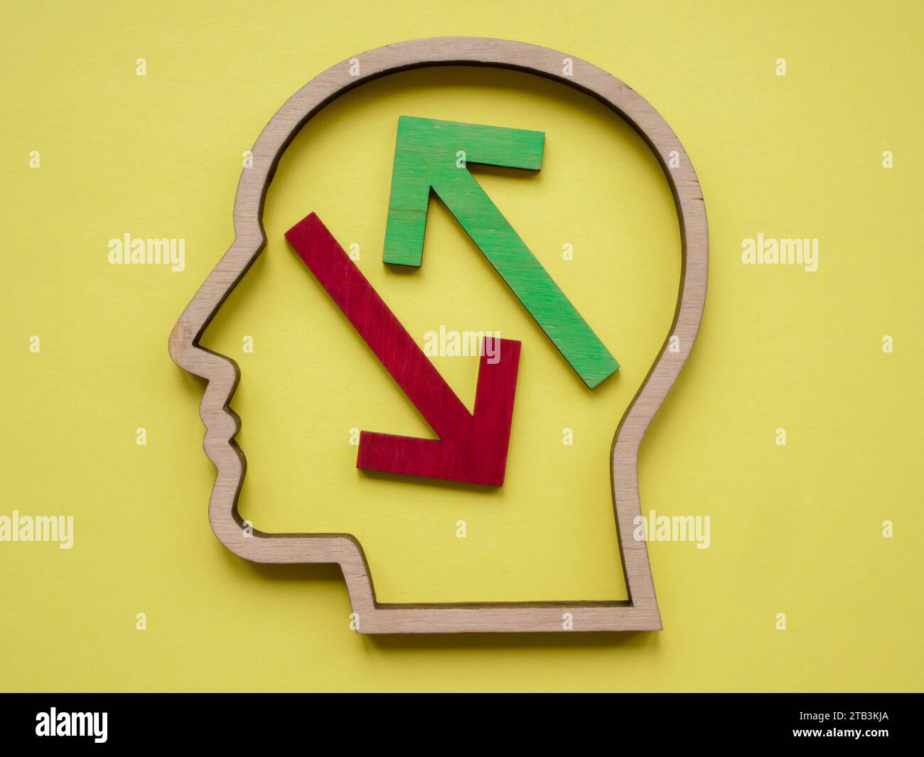 The outline of the head and arrow as a symbol of doubt and choice ...