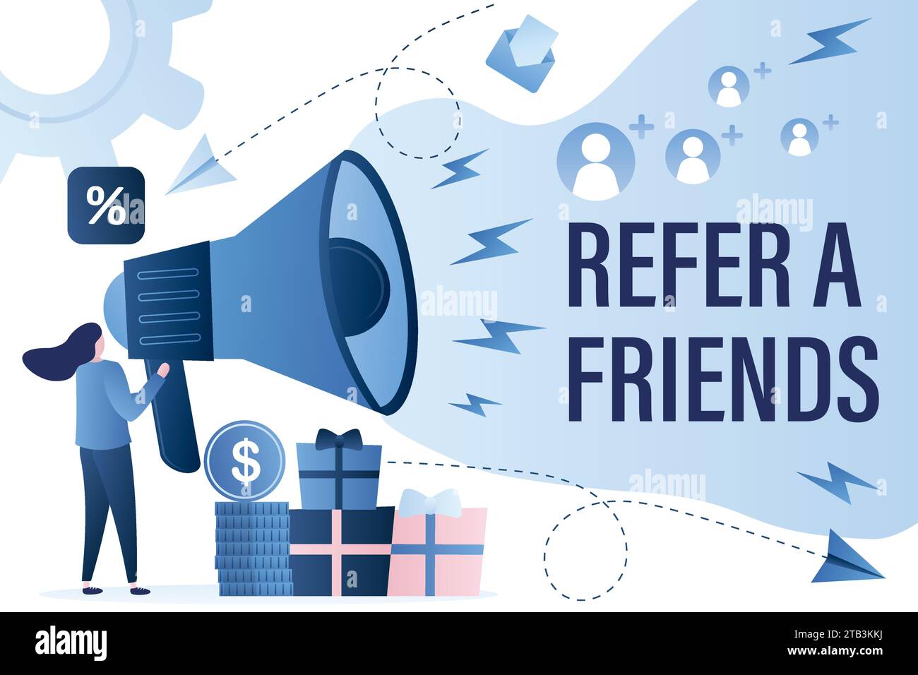 Referral Program Concept Customer Attraction Or Promotion Campaign