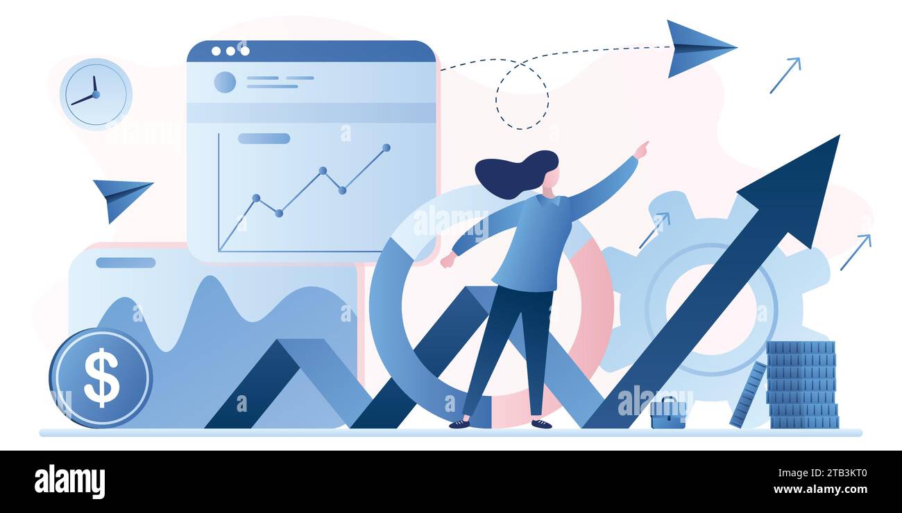 Stock market analysis. Business analyst beauty businesswoman. Financial ...