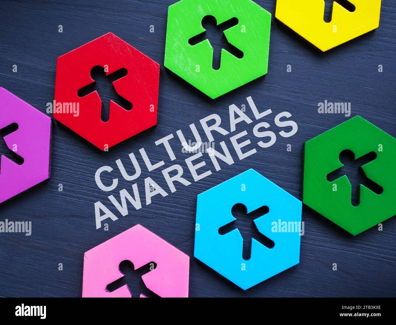 Cultural awareness. Multi colored figures and inscriptions Stock Photo - Alamy