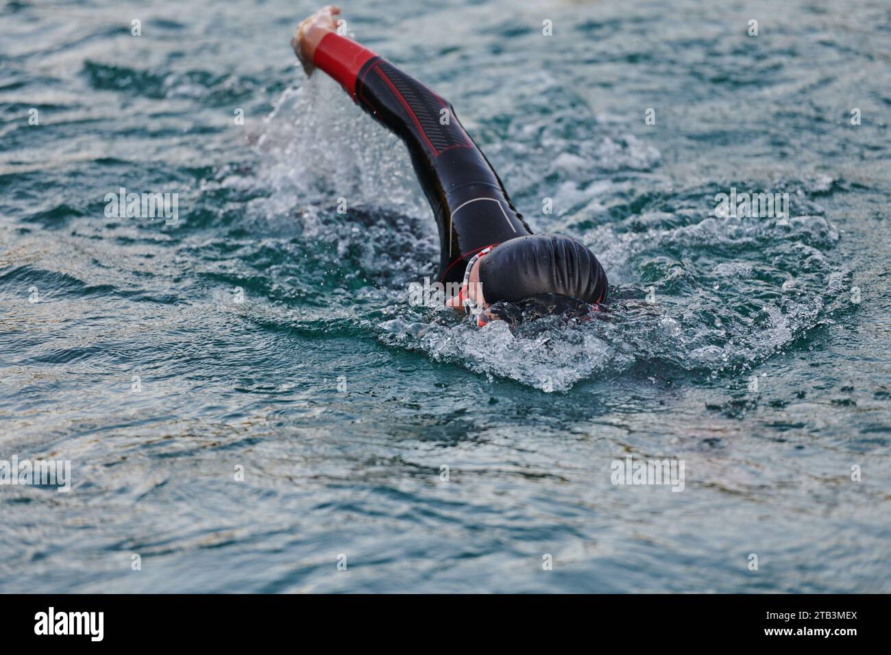 A professional triathlete trains with unwavering dedication for an ...