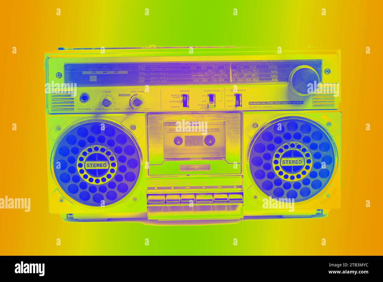 Retro portable stereo cassette tape recorder from 80s Stock Photo - Alamy