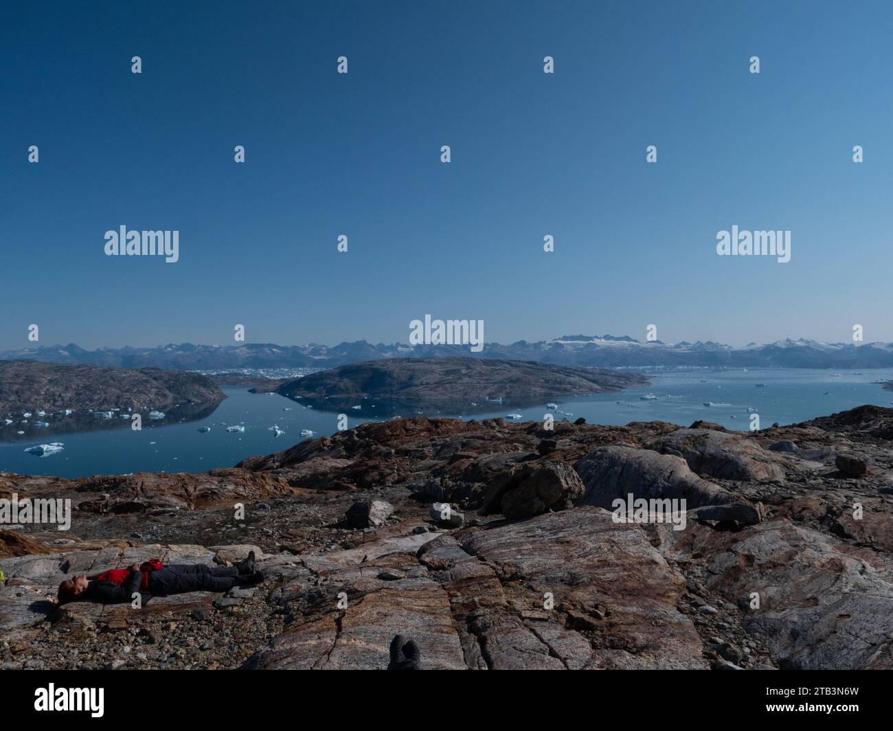 Fjord landscape in Greenland with icebergs Stock Photo - Alamy