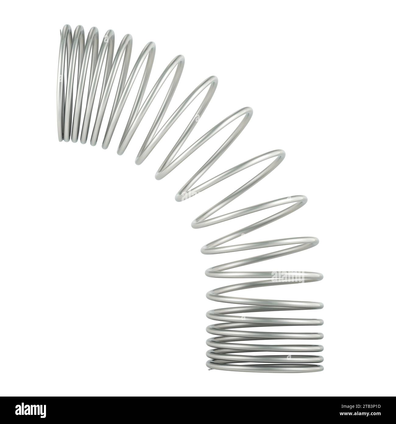 Stainless Steel Helical Coil Compression Spring, 3D rendering isolated ...