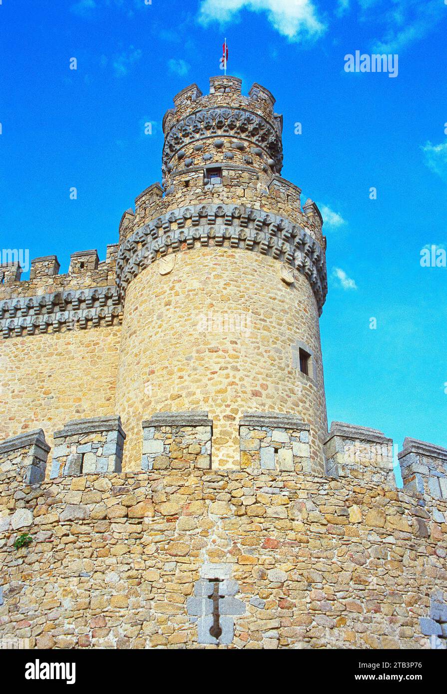 Medieval castle. Manzanares El Real, Madrid province, Spain Stock Photo ...