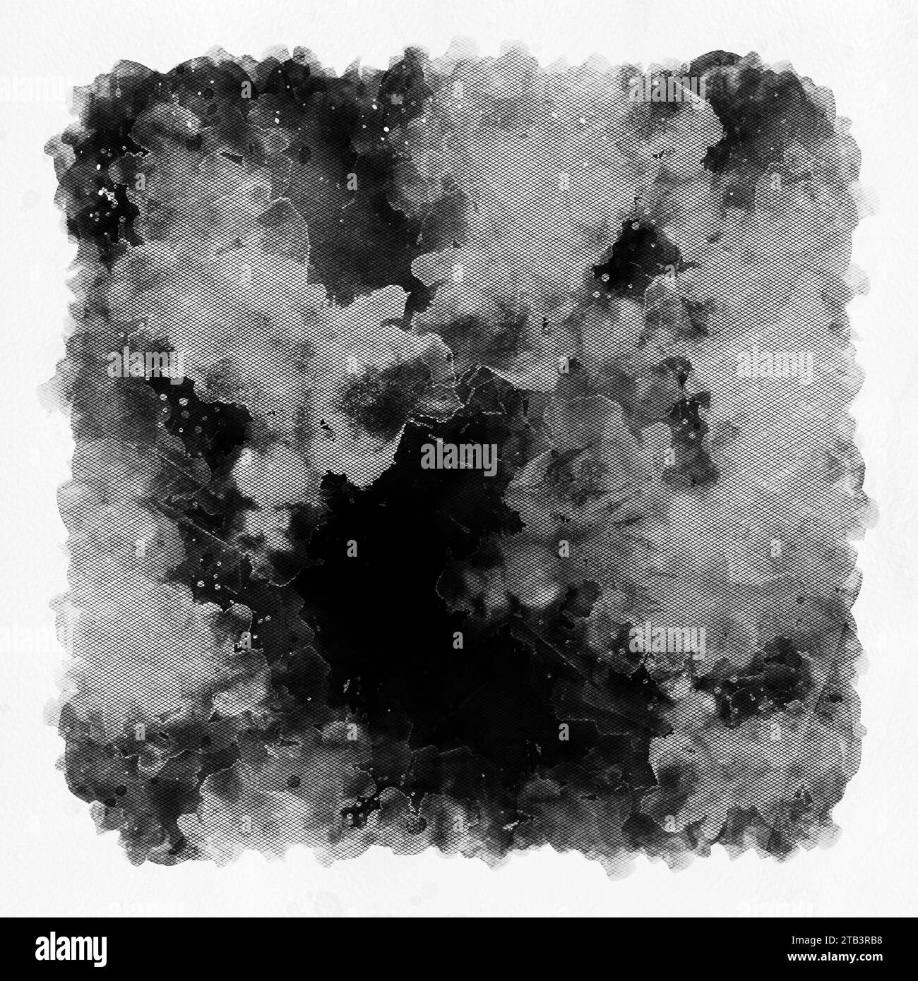 Abstract black watercolor background. Hand-drawn illustration on paper ...