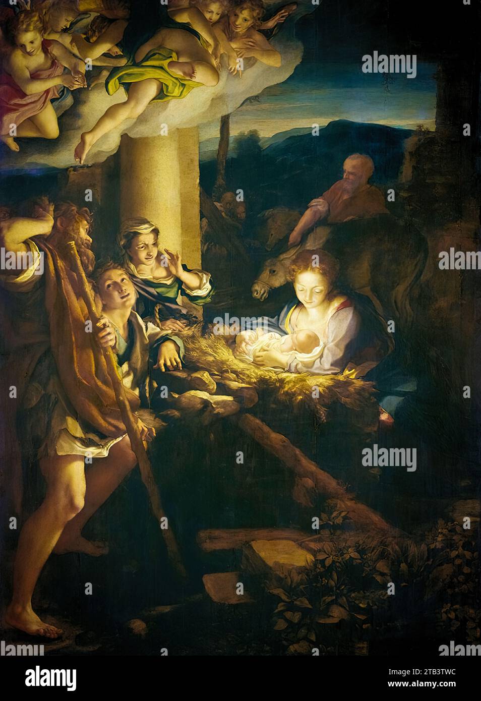 Adoration of the Shepherds (The Holy Night Stock Photo - Alamy