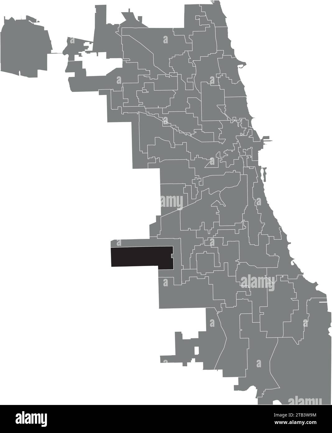 Locator map of the WARD 13, CHICAGO CITY COUNCIL Stock Vector Image ...