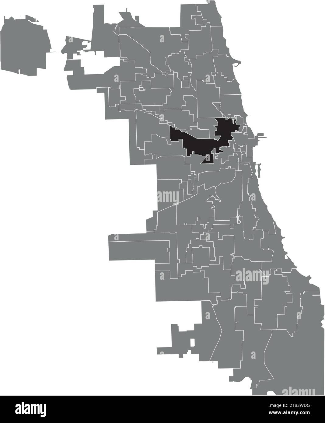 Locator map of the WARD 27, CHICAGO CITY COUNCIL Stock Vector Image ...