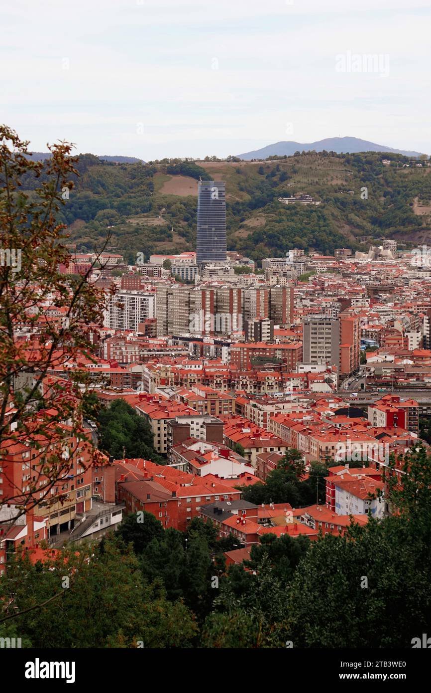 aerial view of Bilbao city, basque country, Spain. travel destination ...