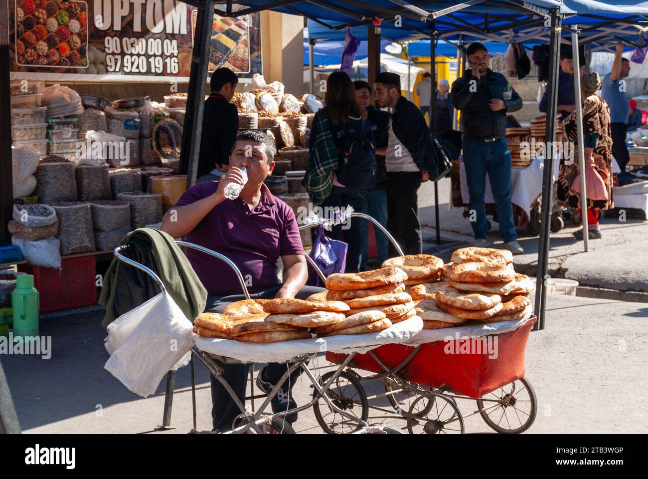 SAMARKAND, UZBEKISTAN - OCTOBER 24, 2023: images from the market known ...