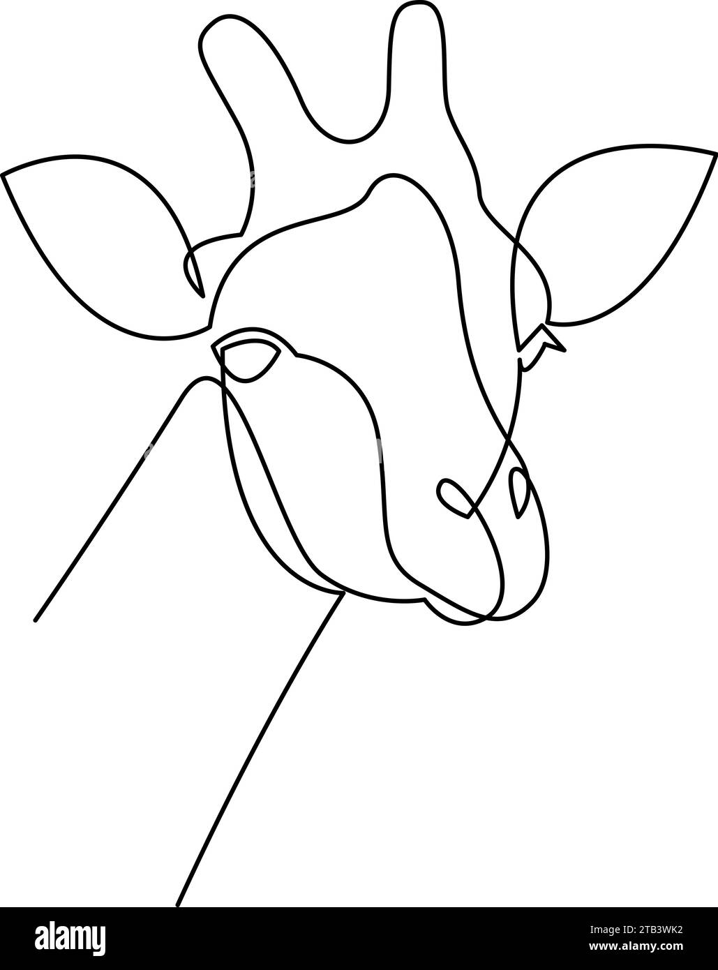 One line giraffe design. Hand drawn minimalism style vector ...