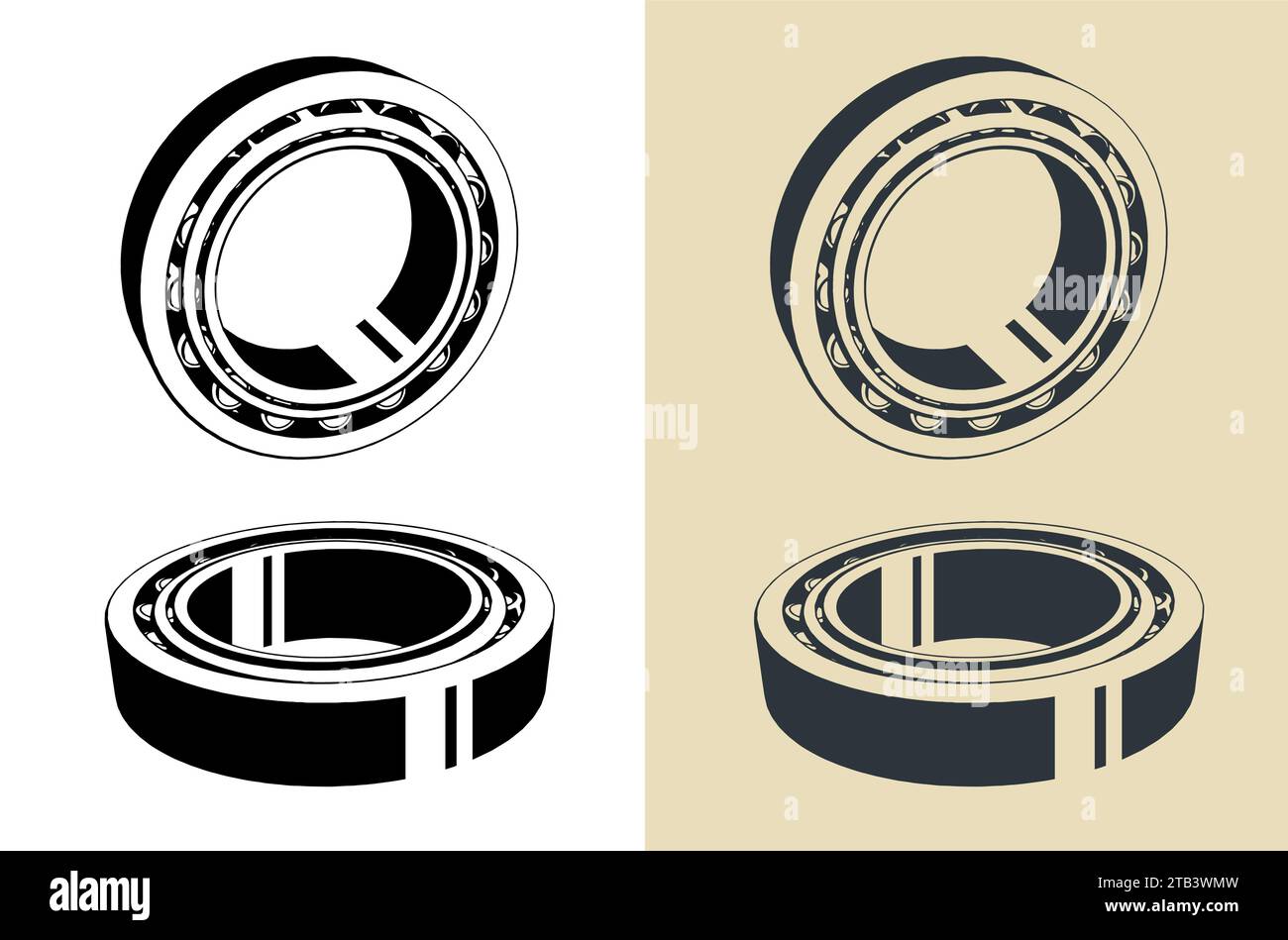 Stylized vector illustrations of bearings close up Stock Vector Image ...