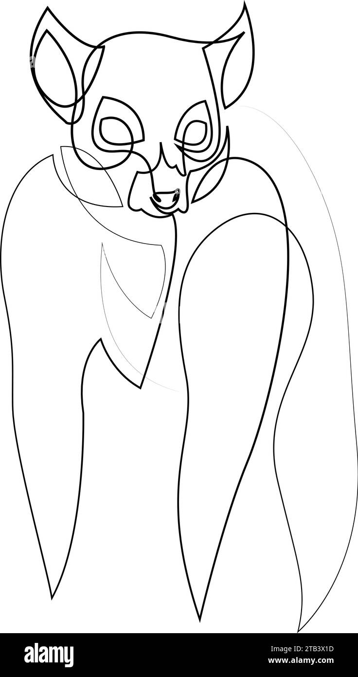 One line lemur design silhouette. Hand drawn minimalism style vector ...