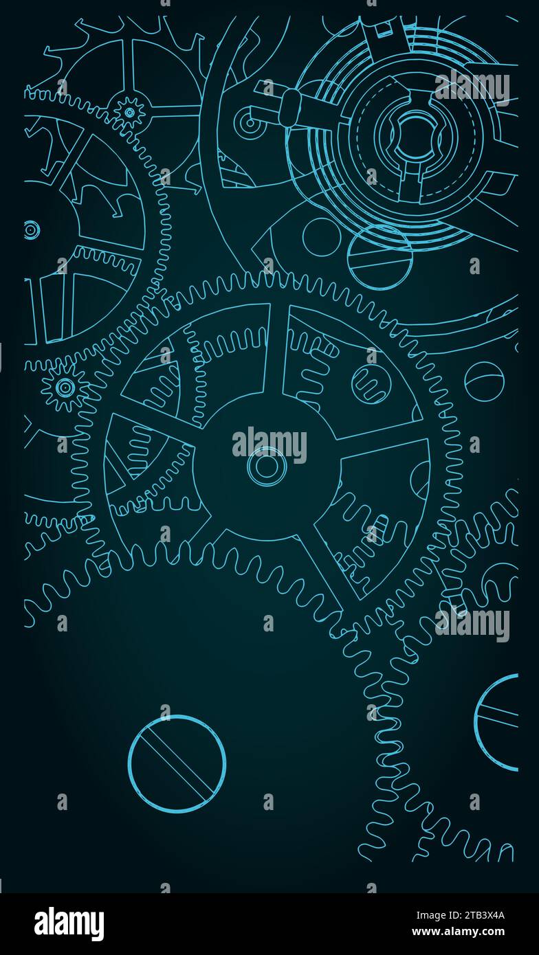 Clock mechanism drawings hi-res stock photography and images - Alamy