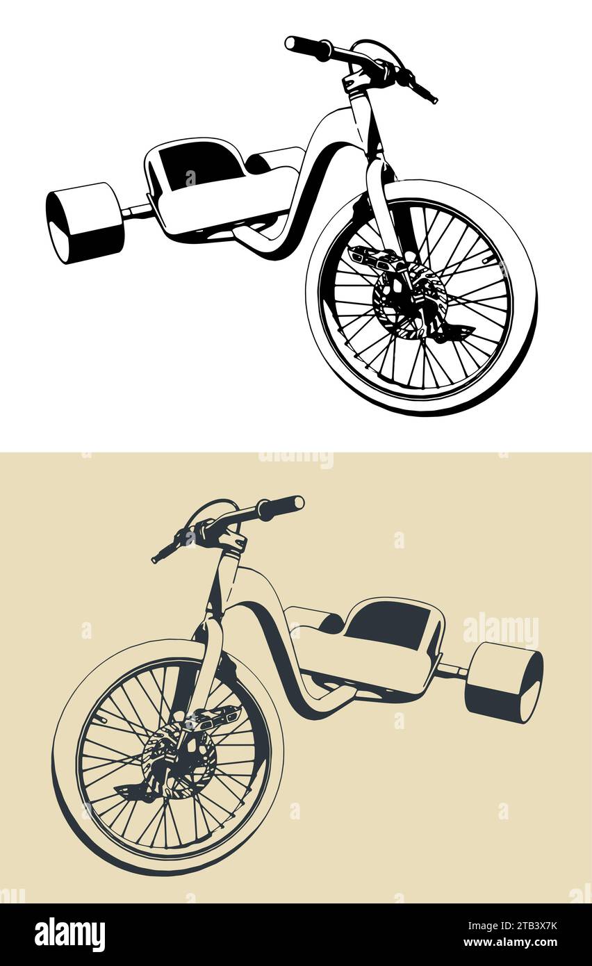Stylized vector illustrations of drift trike Stock Vector Image & Art ...