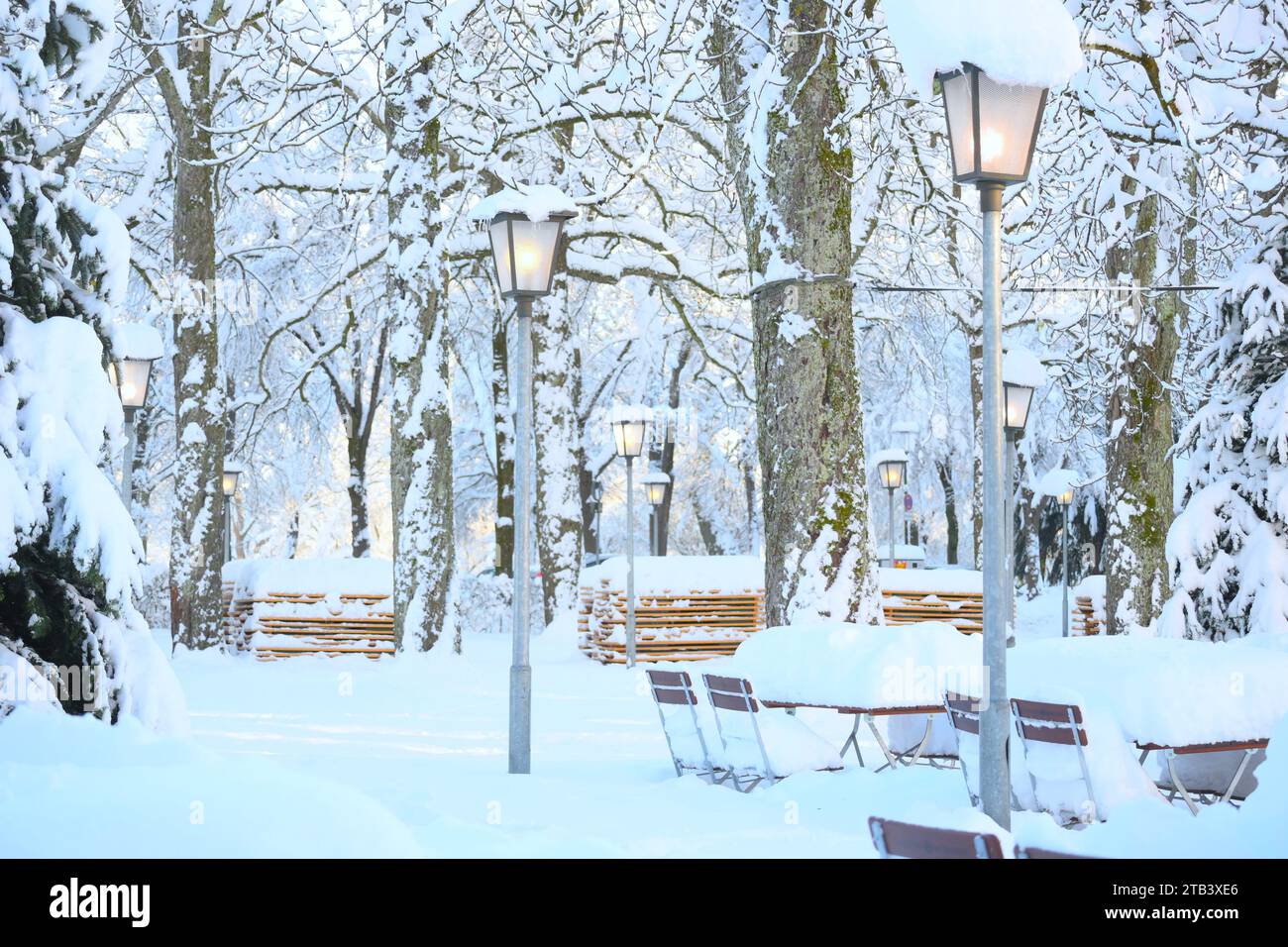 Snowfall in munich hi-res stock photography and images - Alamy
