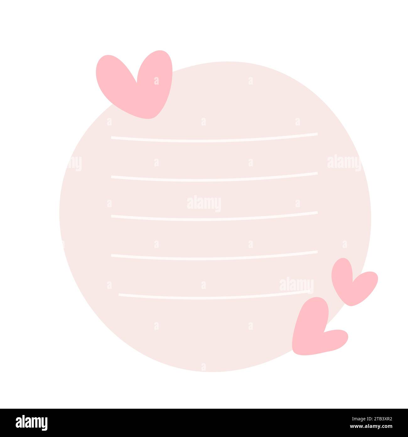 beige note paper post with hearts. Love romantic sticker on wall ...