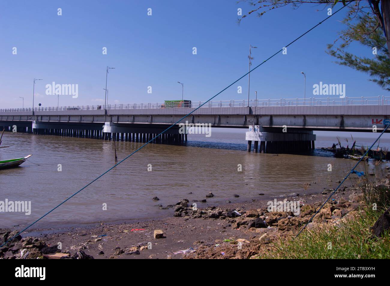 view of Suramadu Bridge, the bridge connecting Surabaya and Madura ...