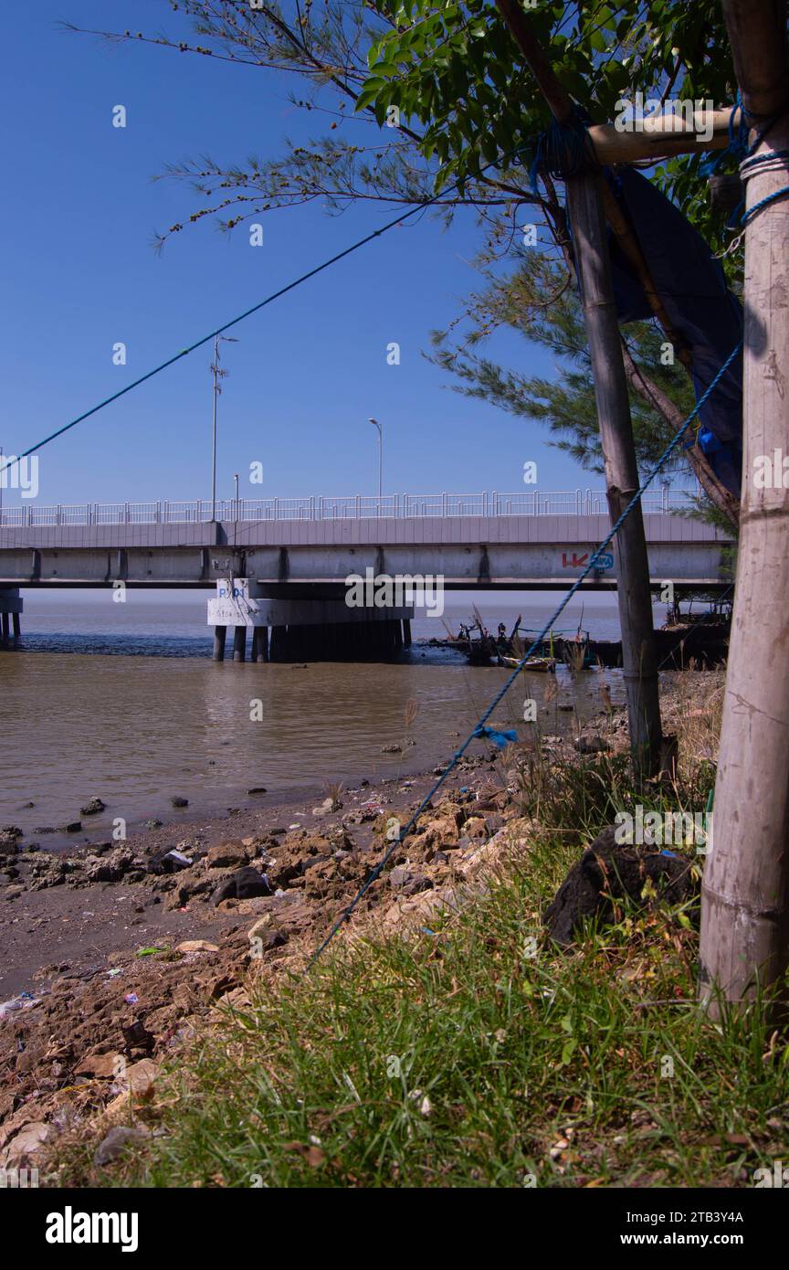 view of Suramadu Bridge, the bridge connecting Surabaya and Madura ...