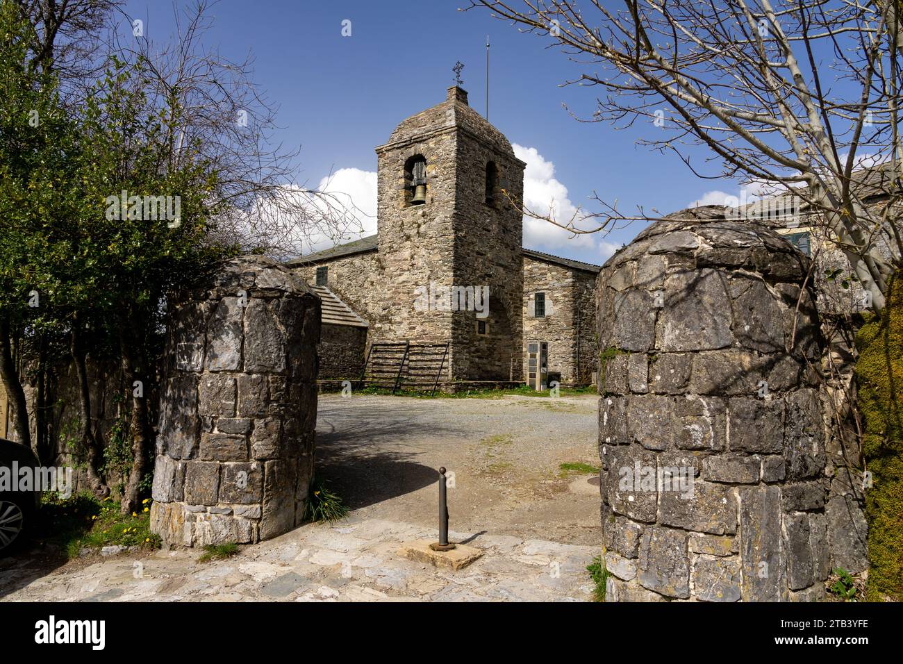 Santa Maria la Real Sanctuary in the beautiful village of O Cebreiro ...