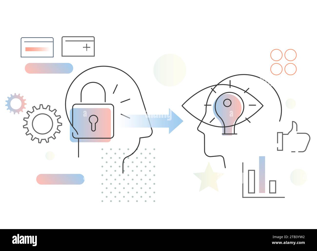 Human Psychology Fixed Mindset - Abstract Illustration as EPS 10 File ...