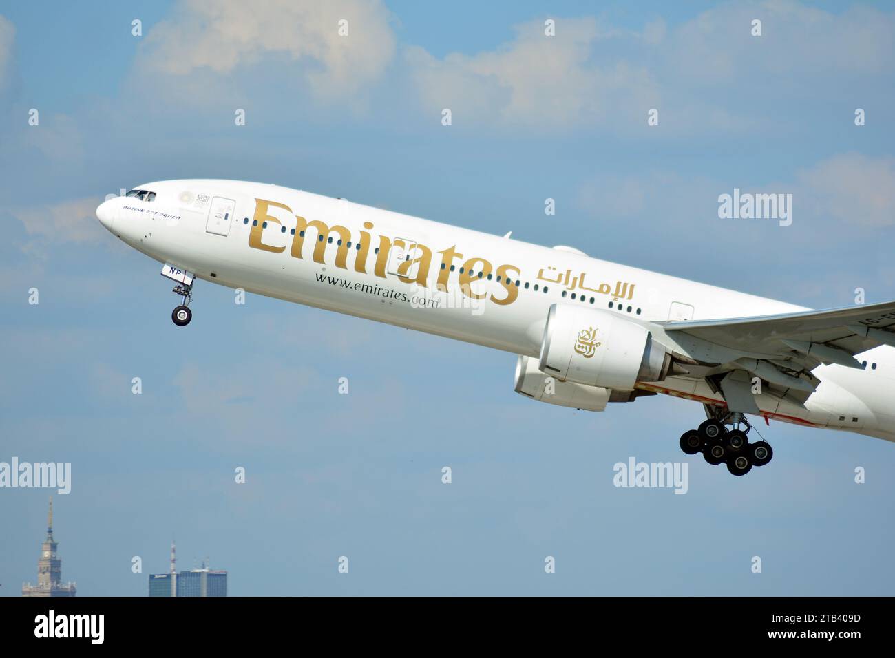Warsaw Poland. July 6, 2018. The plane takes off from the runway of the ...
