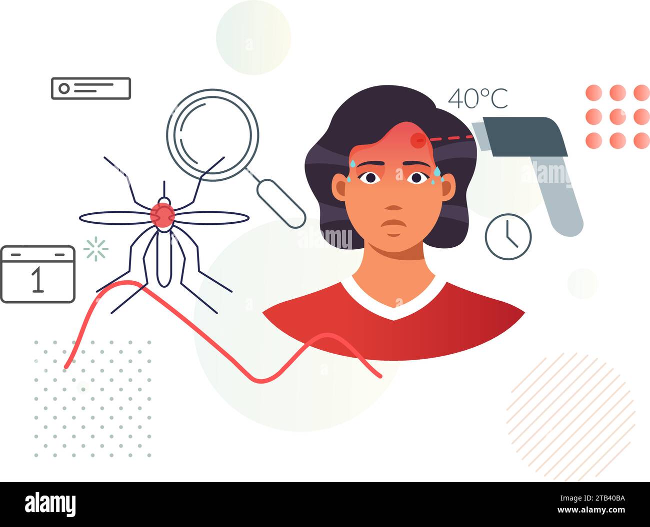 Dengue Fever (DENV) - Key Symptom-High Fever - Stock Illustration as EPS 10 File Stock Vector ...